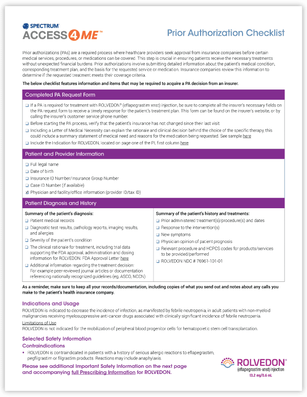 Resources | ACCESS4Me and ROLVEDON® (eflapegrastim-xnst)